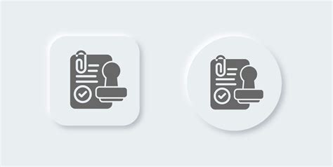 Stamp Solid Icon In Neomorphic Design Style Approval Signs Vector