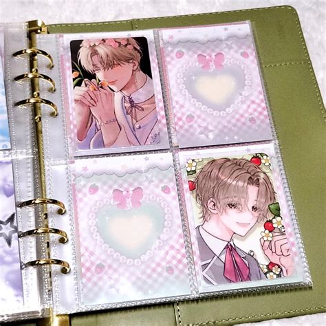 11 딸기하트바인더대지 포토카드 탑로더 포카 바인더 대지 속지 바인더뒷대지 포장대지 바인더 분홍뒷대지 탑로더 포카바인더