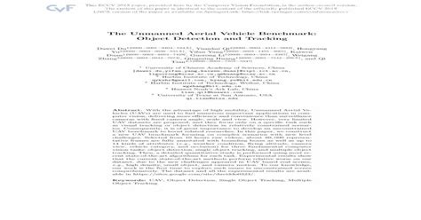 Download Pdf The Unmanned Aerial Vehicle Benchmark Object Detection