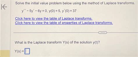 Solved Solve The Initial Value Problem Below Using The