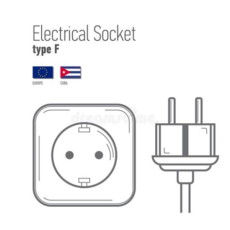 Sockets Icon Type K Ac Power Sockets Realistic Illustration Stock