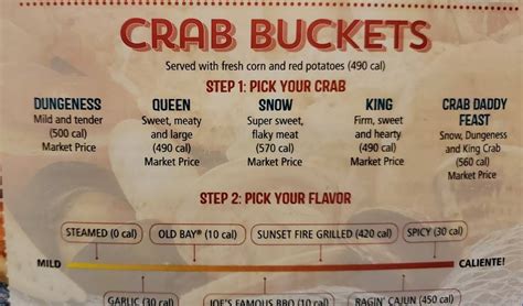 Menu At Joes Crab Shack Restaurant Sacramento Front St