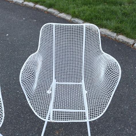 Pair Of Russell Woodard Sculptura Large Patio Chairs Iron Armchairs W