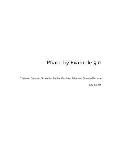 Fillable Online Pharo By Example 90 Fax Email Print Pdffiller