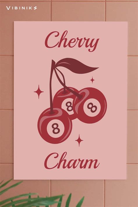 Red 8 Ball Cherry Charm Printable Art