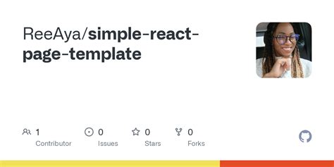 Github Reeaya Simple React Page Template