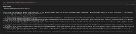 typeloadexception error installing microsoft dotnetteractive