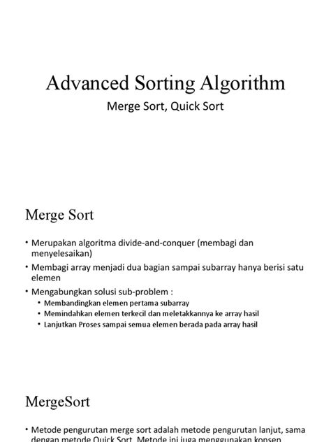 Advanced Sorting Pdf