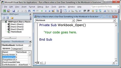 Run A Macro When A User Does Something In The Workbook In Excel