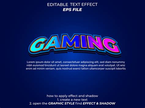 Gaming Text Effect Font Editable Typography 3d Text Vector Template 26136597 Vector Art At