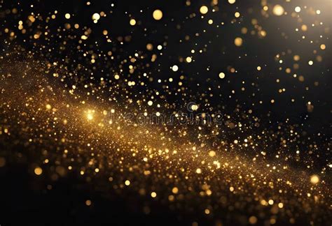 Sparkling Golden Particles On Black Stock Illustrationgold Metal Gold Colored Backgrounds Black