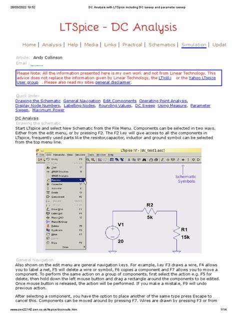 dc analysis with ltspice including dc sweep and parameter sweep