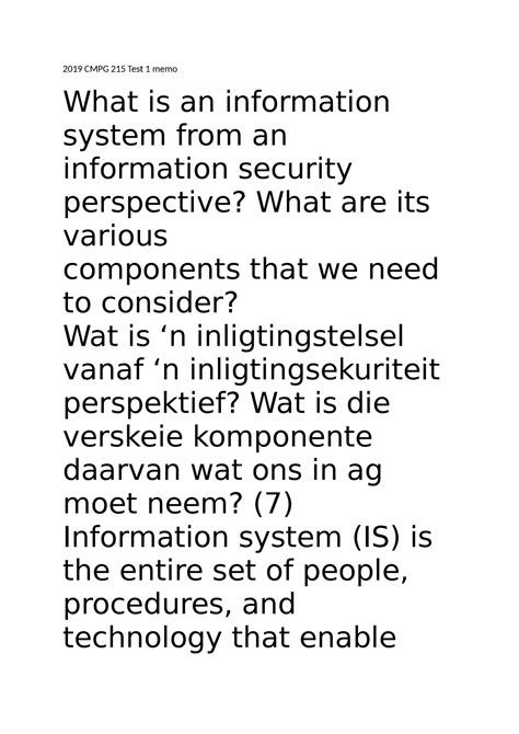 2019 Cmpg 215 Test 1 Test Practice 2 Memo 2019 Cmpg 215 Test 1 Memo What Is An Information