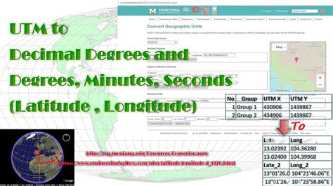 Utm To Decimal Degrees And Degrees Minutes Seconds Latitude Longitude Khmer Hd Youtube