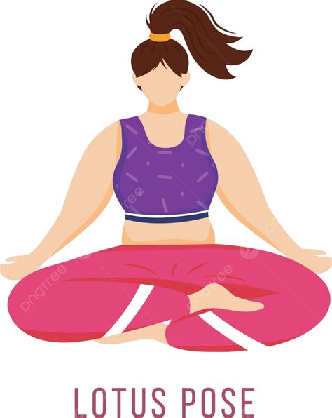 Lotus Pose Flat Vector Illustration Posture Flat Human Vector Posture Flat Human Png And