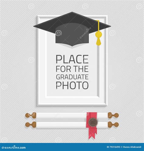 Vector Photo Frame Graduation Hat Stock Vector Illustration Of