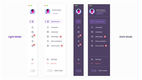 Side Bar Design UI UX On Behance
