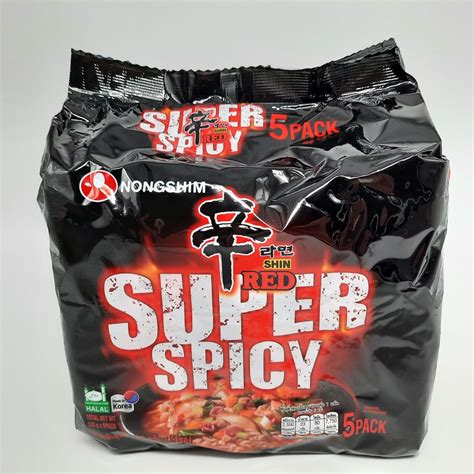 Shin Red Super Spicy 5 ห่อ รสเผ็ด X 2 บะหมี่กึ่งสำเร็จรูปเกาหลี 신라면 ชิน