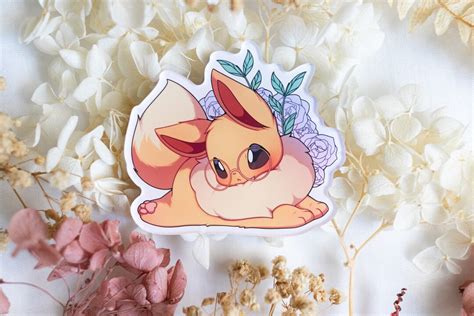 Magnet Eevee Flowers Etsy