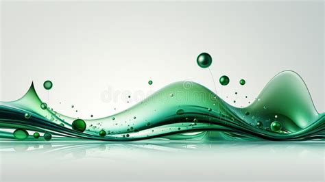 Ai Generative Abstract Green Wave Design Digital Frequency For Design Background Stock