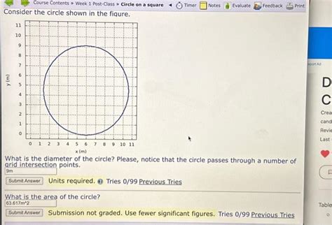 Solved What Is The Diameter Of The Circle Please Notice Chegg Com