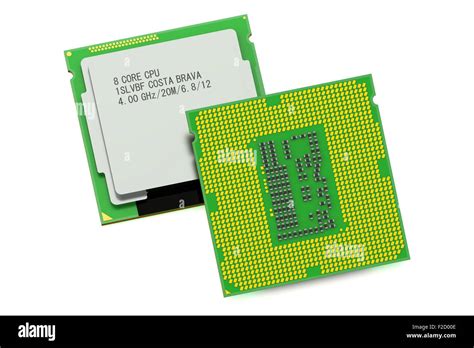 CPU Computer Processor Unit Isolated On White Background Stock Photo