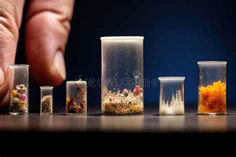 Comparison Of Microplastic Sizes Under Magnification Stock Illustration Illustration Of