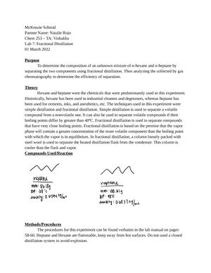 Chem Experiment 4 Lab Report McKenzie Schmid Natalie Rojo Chem 253