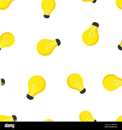 Halogen Lightbulb Seamless Pattern Background Business Flat Vector Illustration Light Bulb