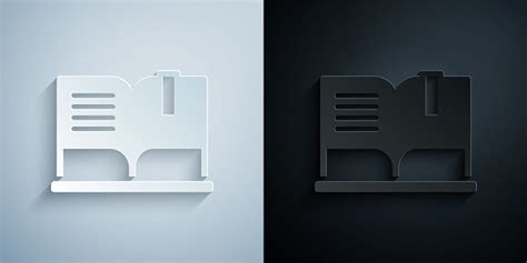 종이 컷 회색과 검은 색 배경에 격리 된 책 아이콘을 잘라 종이 아트 스타일 벡터 0명에 대한 스톡 벡터 아트 및 기타 이미지 0명 3차원 형태 공부 Istock