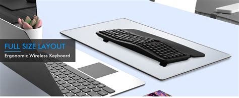 E Yooso Ergonomic Wireless Keyboard Computer Keyboard With Detachable Wrist Rest