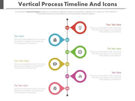 Six Staged Vertical Process Timeline And Icons Powerpoint Slides PowerPoint Slides Diagrams