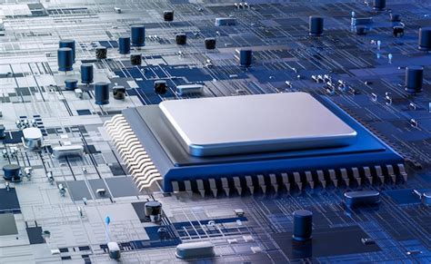 Premium Photo CPU Chip On Motherboard Abstract D Render Of A Computer Processor Chip On A