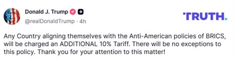 Трамп За земјите кои соработуваат со БРИКС ќе има дополнителни царини