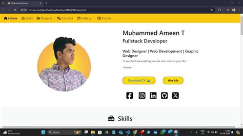 Muhammed Ameen T On Linkedin Webdevelopment Portfolio Codingjourney Learningbydoing