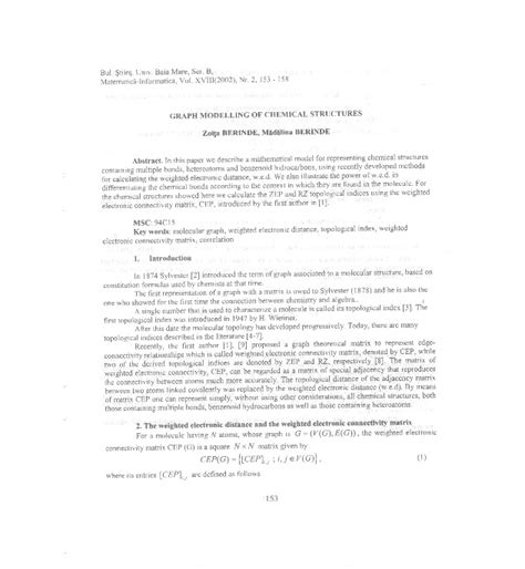 Graph Modelling Of Chemical Structures