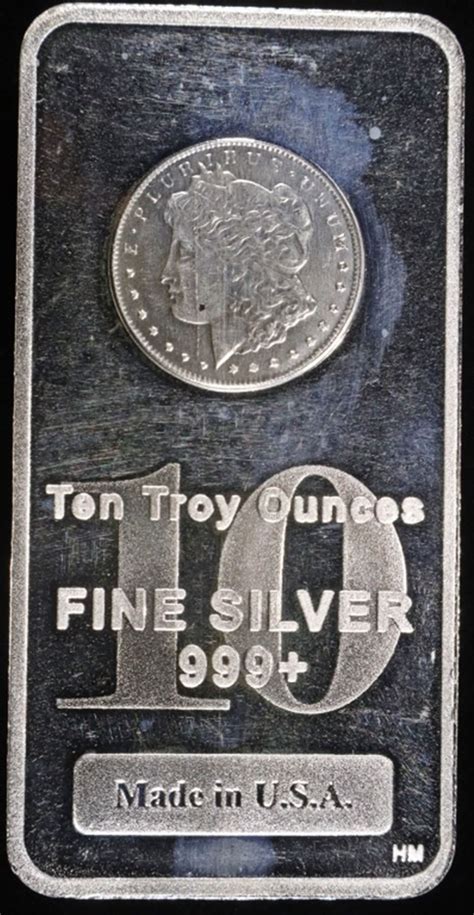 1 10 Oz 999 Silver Morgan Bar