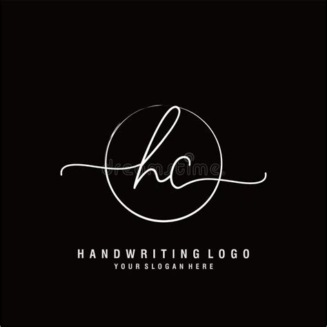 HC Initial Handwriting Logo Design Stock Vector Illustration Of Creative Brush