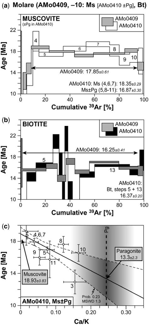 Ar Isotope Results From Molare A Age Spectra For Muscovite And B Download Scientific