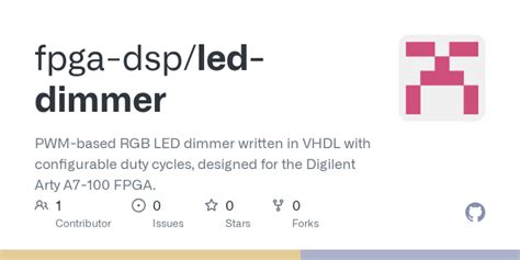 Github Fpga Dspled Dimmer Pwm Based Rgb Led Dimmer Written In Vhdl