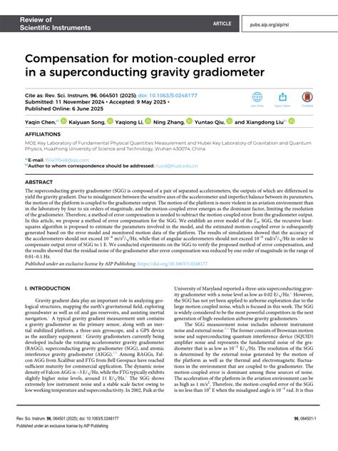 Compensation For Motion Coupled Error In A Superconducting Gravity Gradiometer