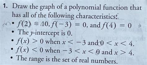 [answered] 1 Draw The Graph Of A Polynomial Function That Has All Of Kunduz