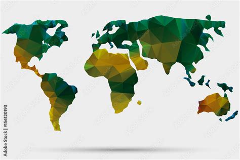 Triangle World Map Vector Illustration Stylize World Map Technology Colored Concept Stock