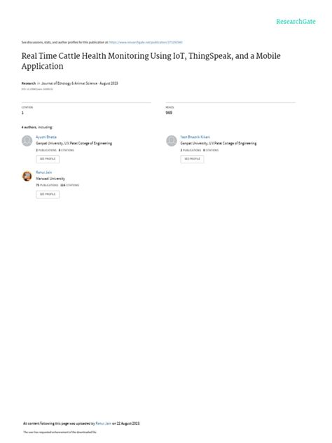 Real Time Cattle Health Monitoring Using Iot Thing Speak And A Mobile Application1 Pdf