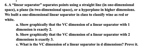 A Linear Separator Separates Points Using A Chegg