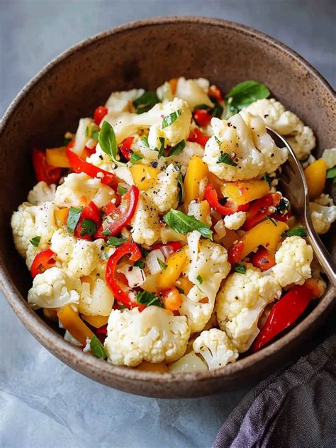 Zesty Cauliflower Salad With Pepperoncini And Peppers Delight Sophia
