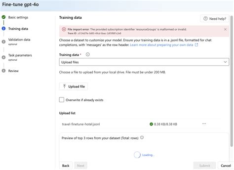 File Import Error When Attempting To Fine Tune Gpt 4o In Azure Ai Foundry Microsoft Qanda