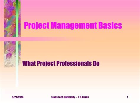 PPT Project Management Basics PowerPoint Presentation Free Download ID