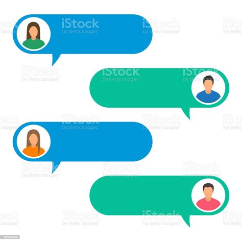 벡터 일러스트 레이 션 개념의 온라인 채팅입니다 남자와 여자 아이콘 모바일 플랫 스타일 기념식에 대한 스톡 벡터 아트 및 기타