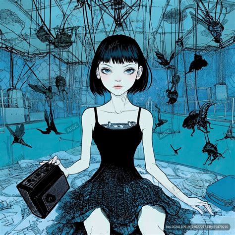 Ai创作图人物插画短发女生 25d插画 孤独的灵魂插画 欧美动漫插画 少女系列插画 控制论朋克 欧美漫画 悬疑小说卡通图案 酷女孩插画 个性插画 漫画插画插画插图 欧美插画 女孩插画封面插画